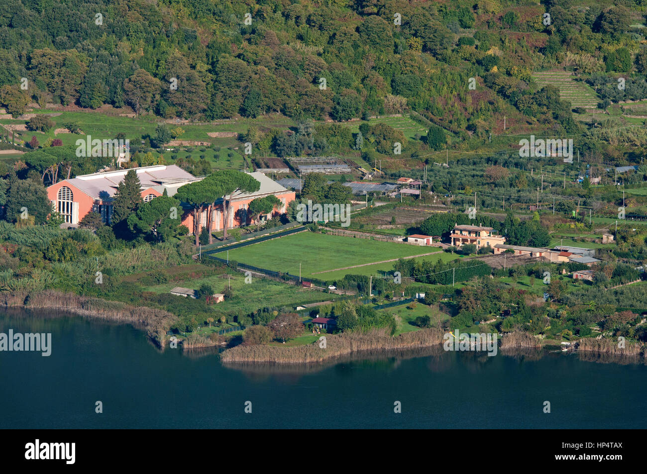 Lake Nemi and Museum of Roman Ships, Lazio, Italy Stock Photo - Alamy