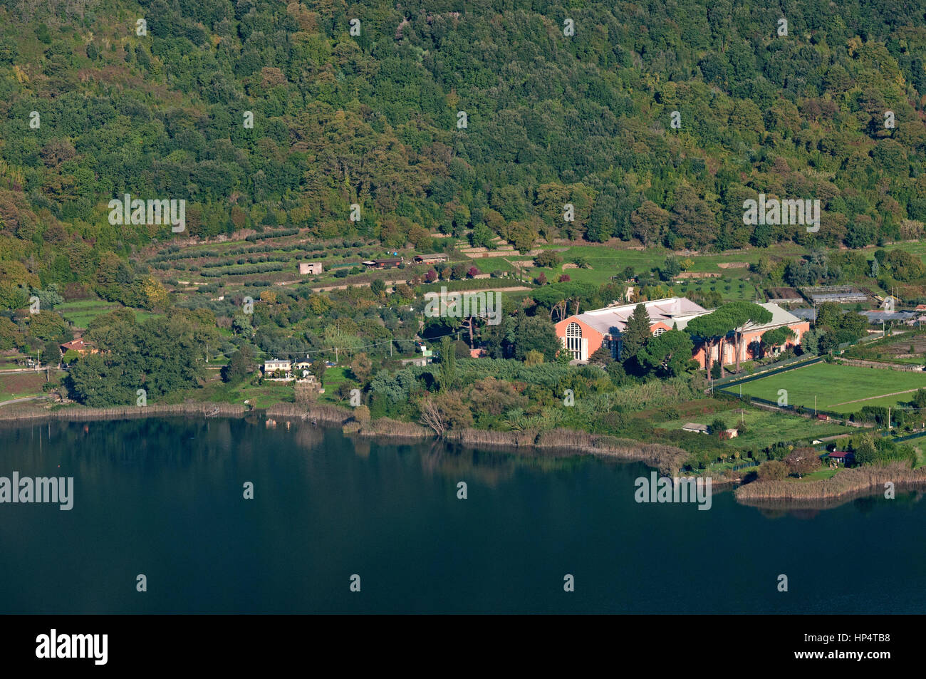 Lake Nemi and Museum of Roman Ships, Lazio, Italy Stock Photo - Alamy