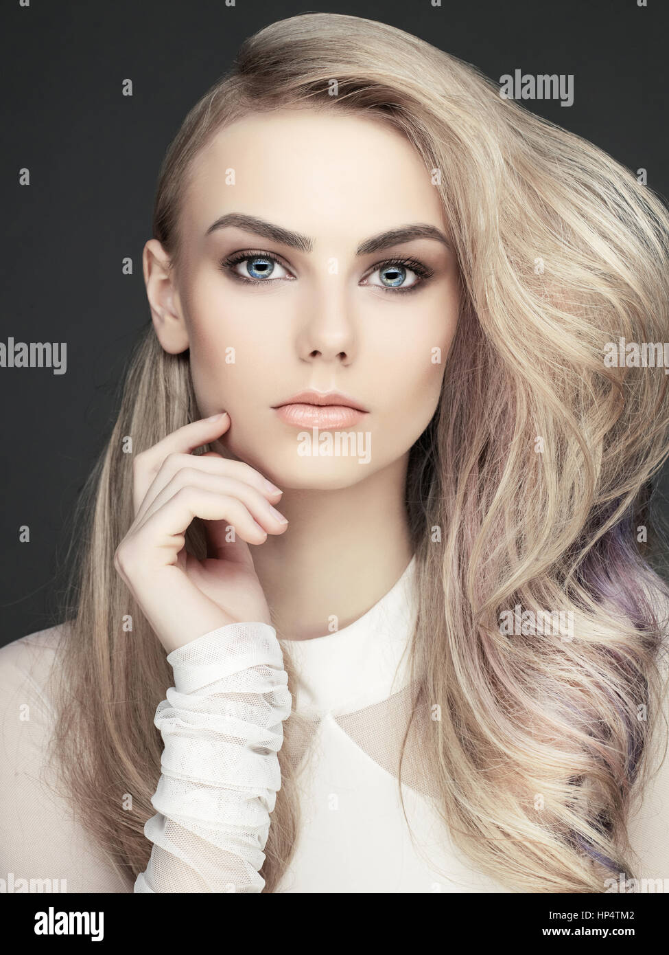 Erotic Portrait Of Young Beautiful Woman Sexy Blonde Stock Photo Alamy