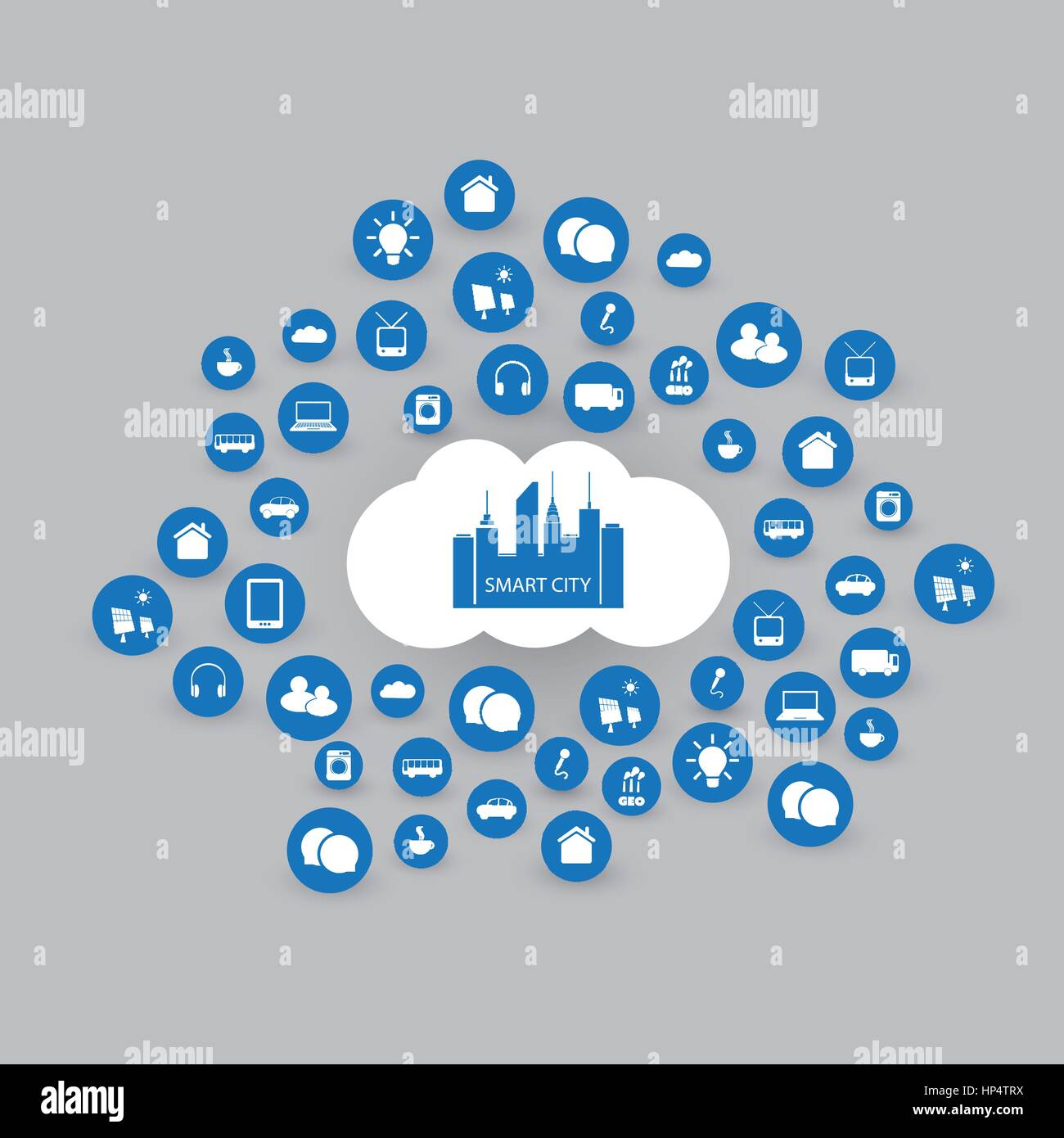 Smart City Design Concept with Icons Stock Vector Image & Art - Alamy
