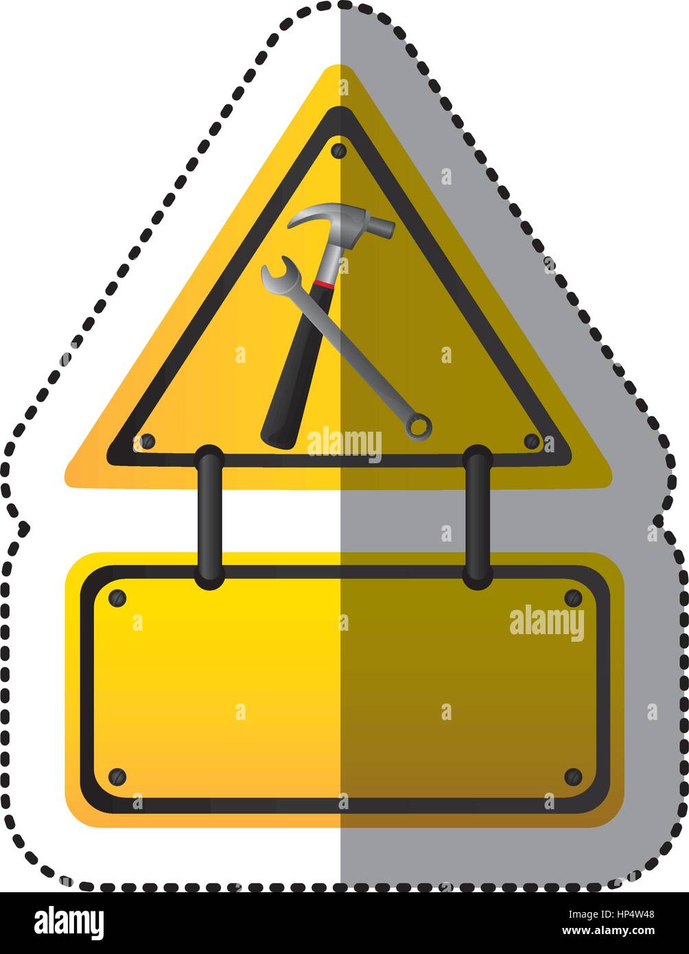 sticker traffic sign with hammer and key Stock Vector Image & Art - Alamy