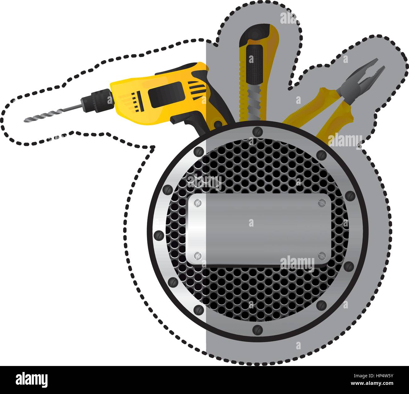 Perforated metal panel Cut Out Stock Images & Pictures - Alamy