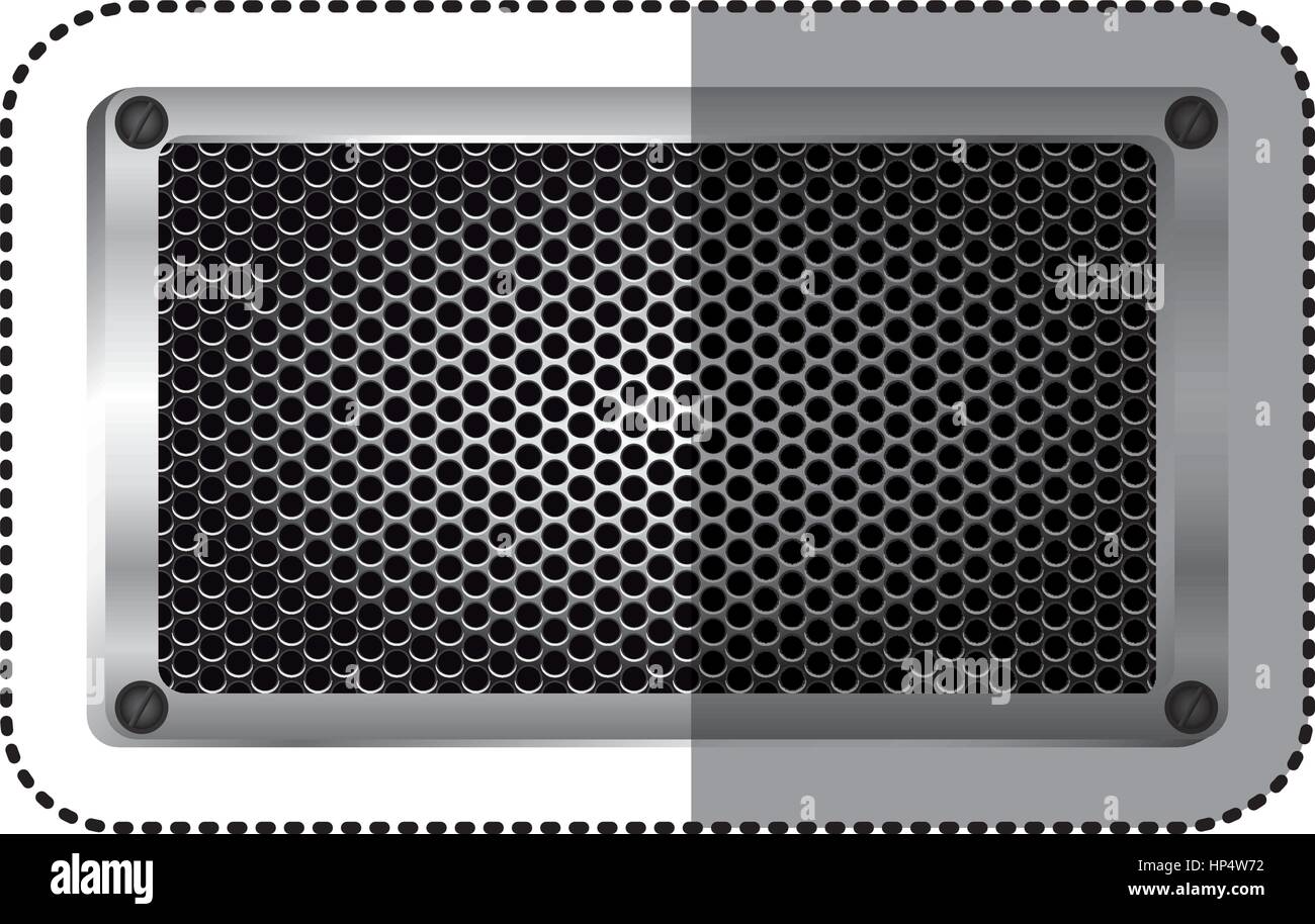 sticker rectangle metallic frame with grill perforated Stock Vector ...