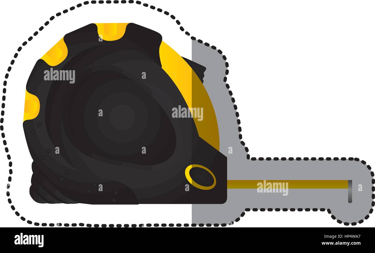 sticker tape measure icon tool with black body Stock Vector Image & Art ...