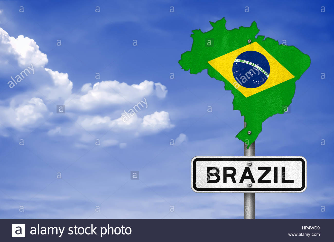 Brazil Road Sign Map Stock Photos & Brazil Road Sign Map Stock Images ...