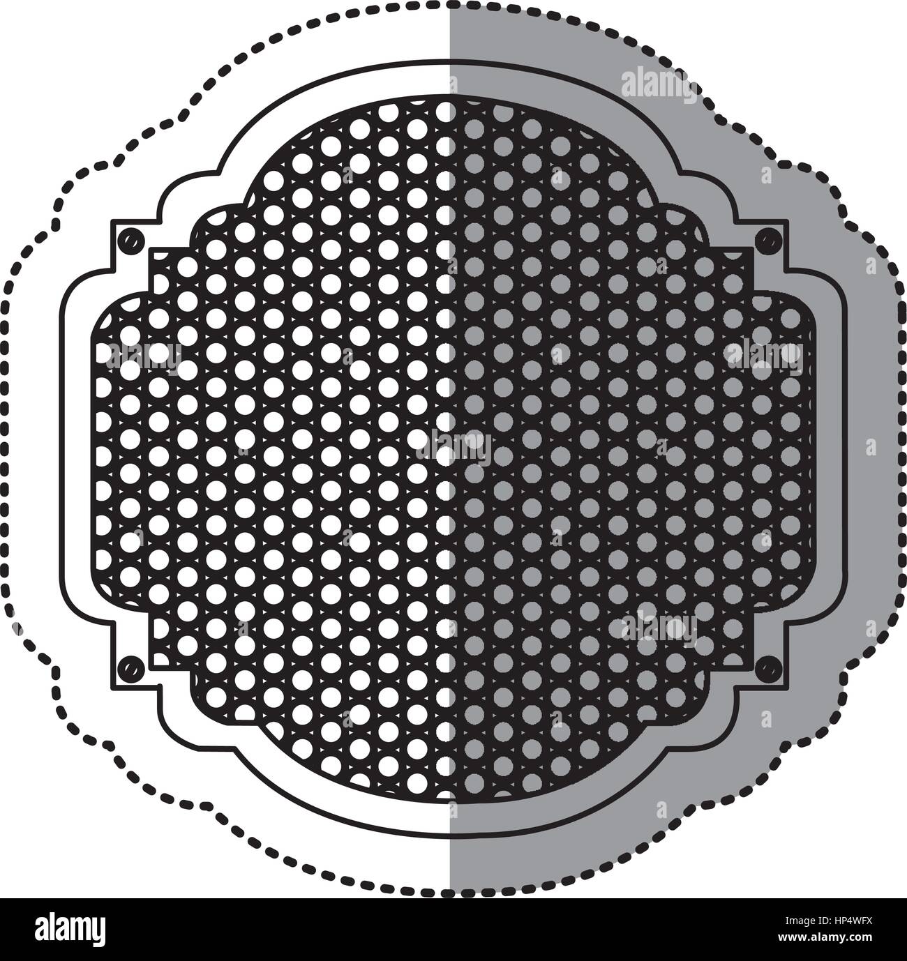 sticker silhouette heraldic metallic frame with grill perforated Stock ...