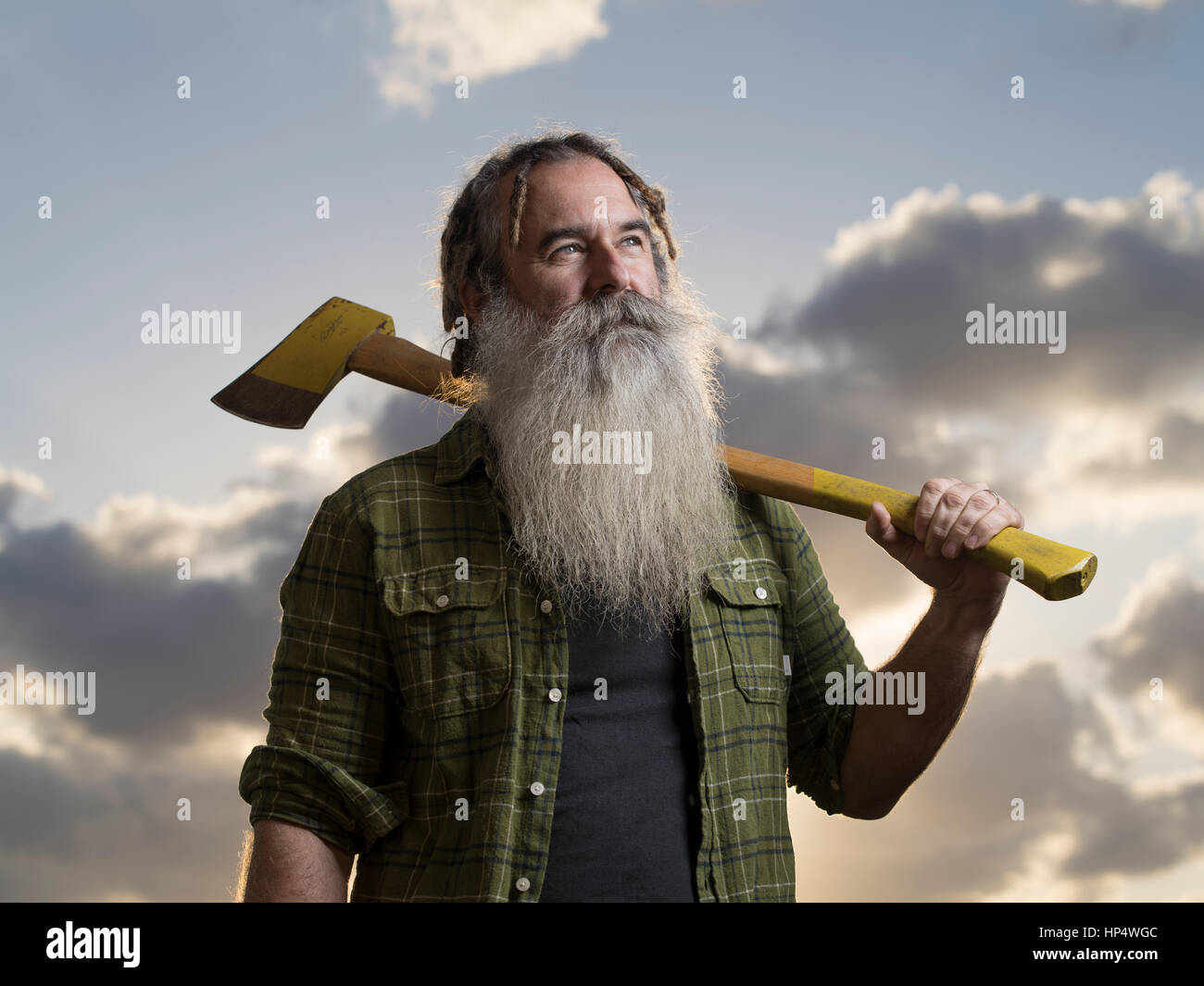 Man portrait logging axe hi-res stock photography and images - Alamy
