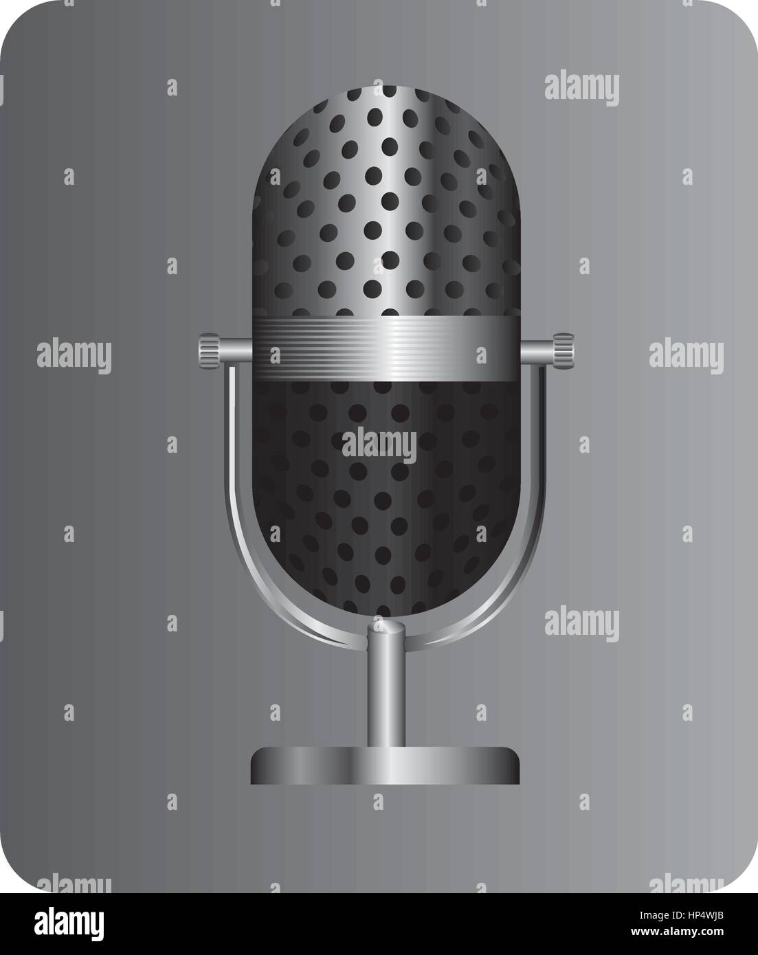 gray square button with studio microphone Stock Vector Image & Art - Alamy