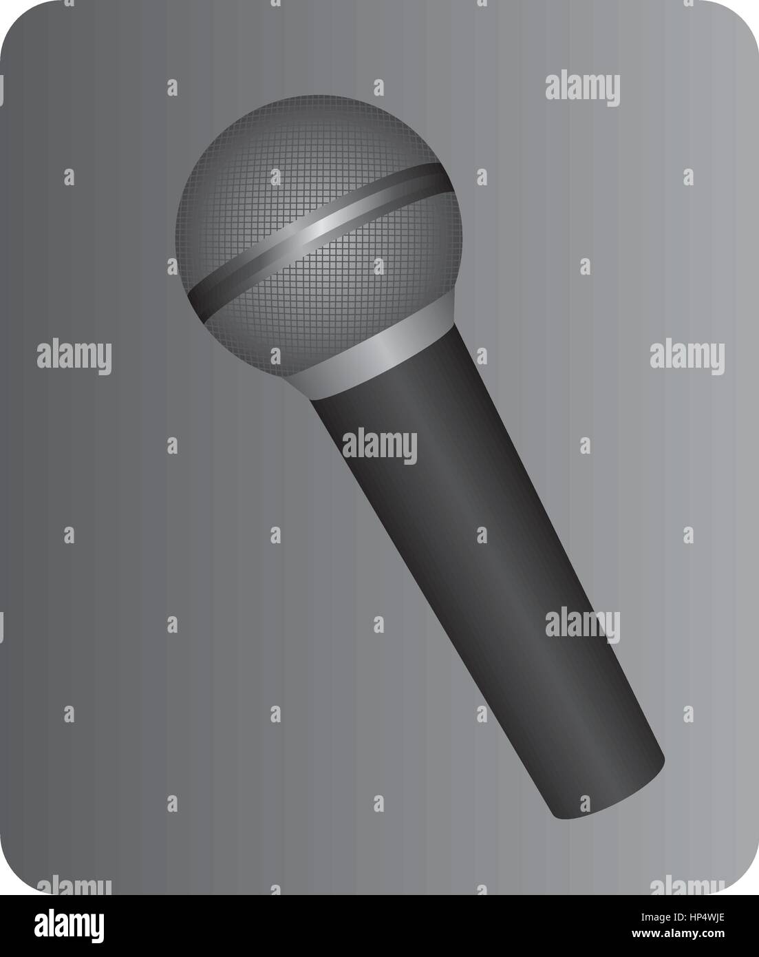 gray square button with dynamic microphone Stock Vector Image & Art - Alamy