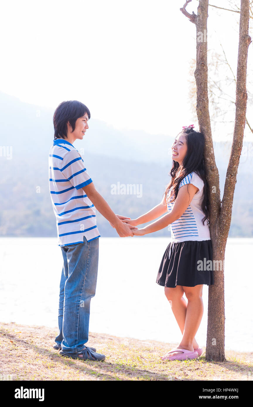 Sweet cute couple relaxing in hi-res stock photography and images - Alamy