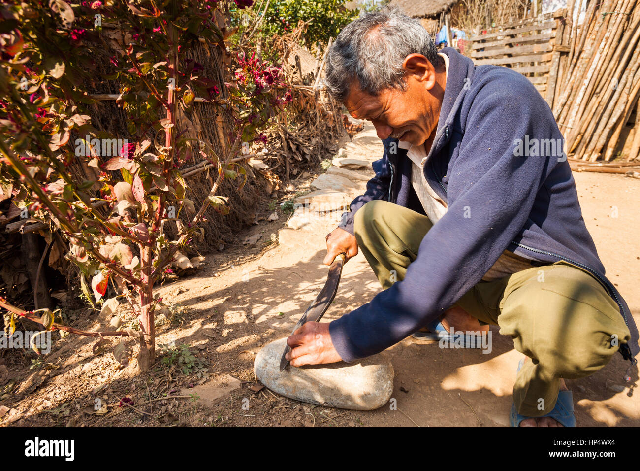 Ramkot Village, a traditional Newari village, Bandipur, Nepal Stock ...