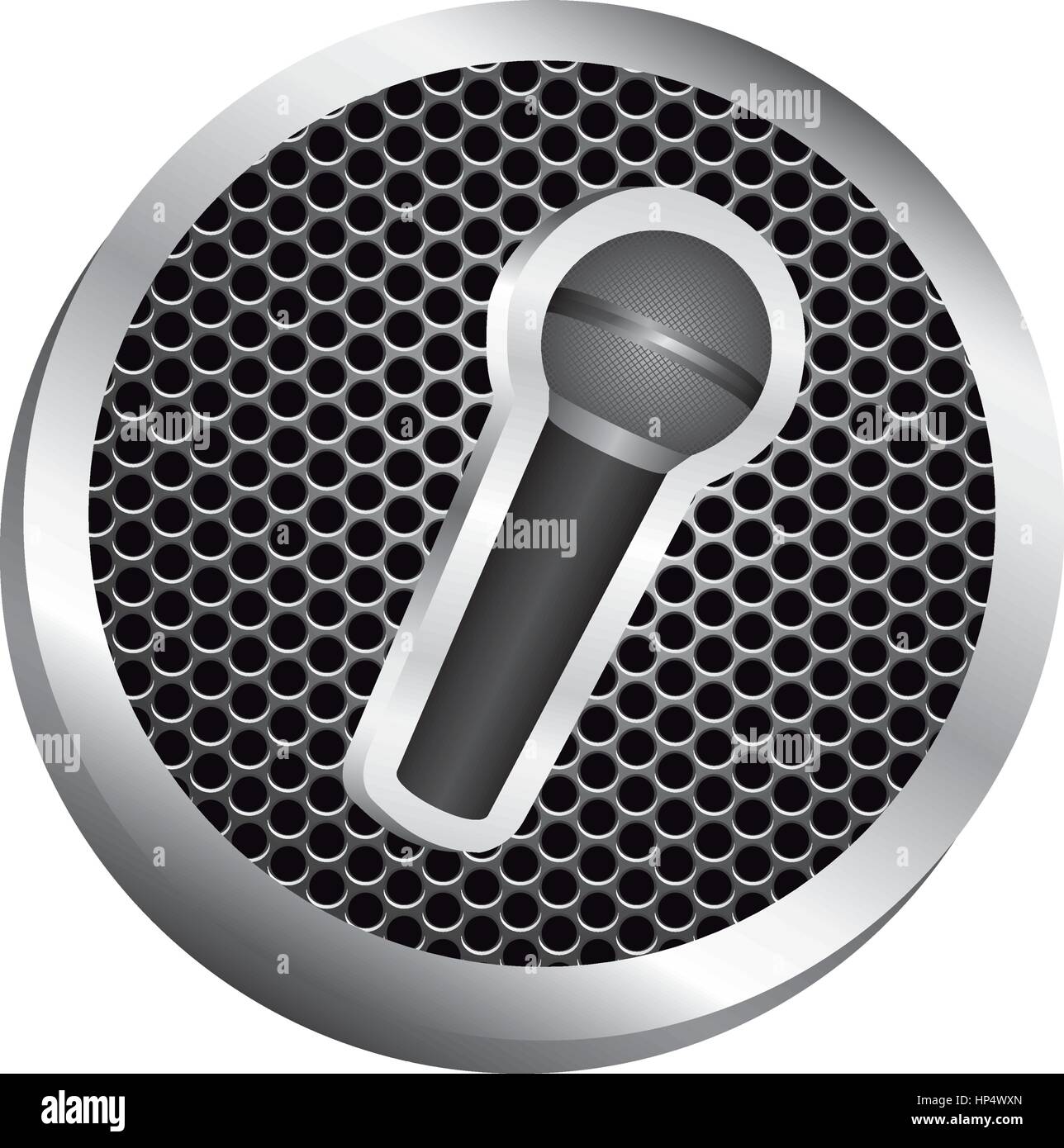 circular metallic frame with grill perforated and wireless dynamic ...