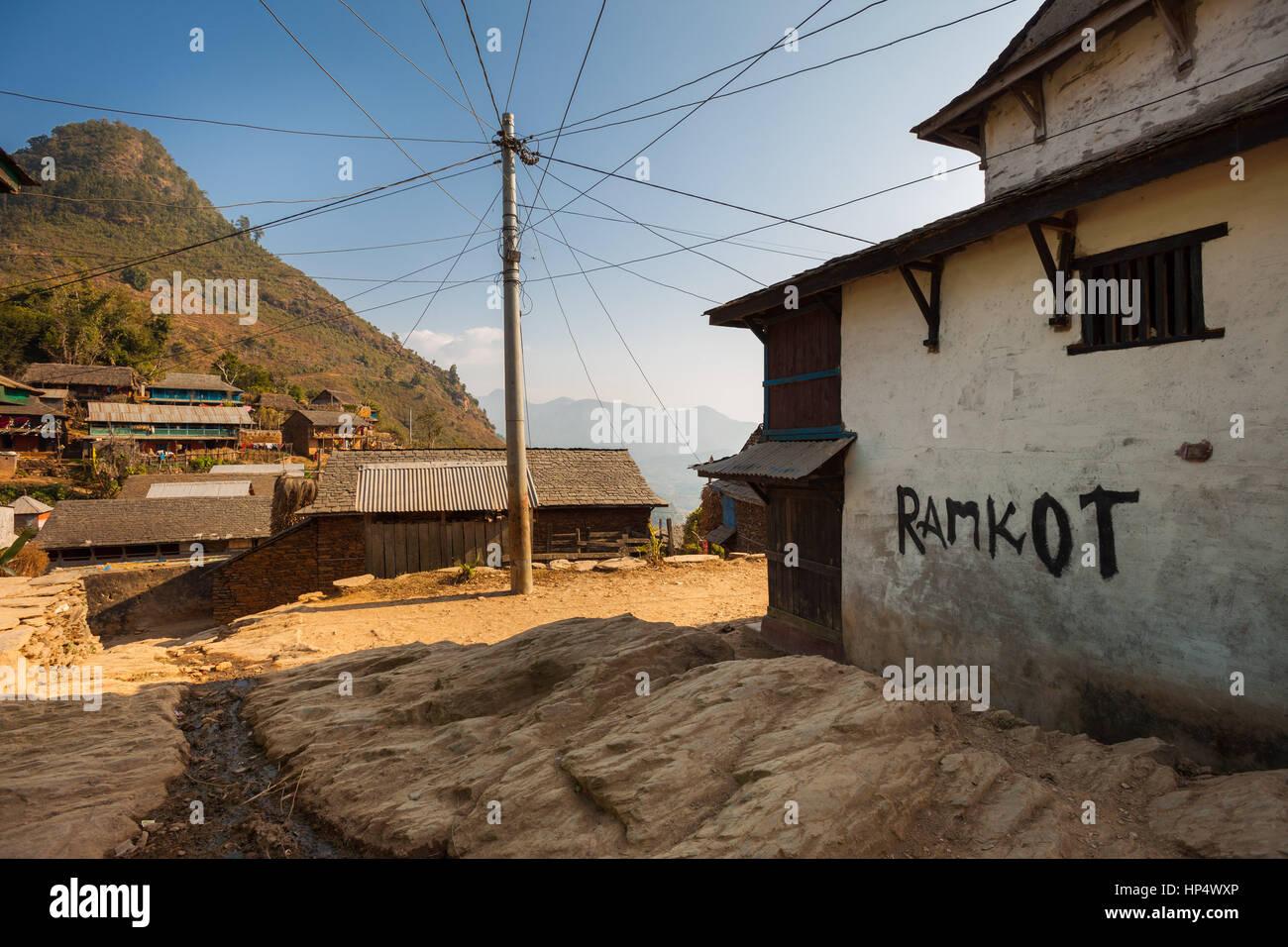 Ramkot Village, a traditional Newari village, Bandipur, Nepal Stock ...