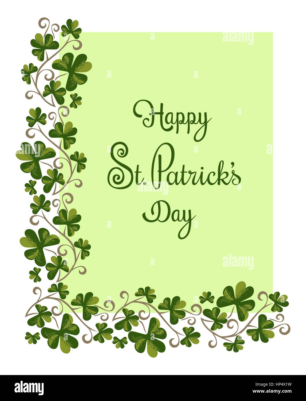 Floral frame clover text Cut Out Stock Images & Pictures - Alamy