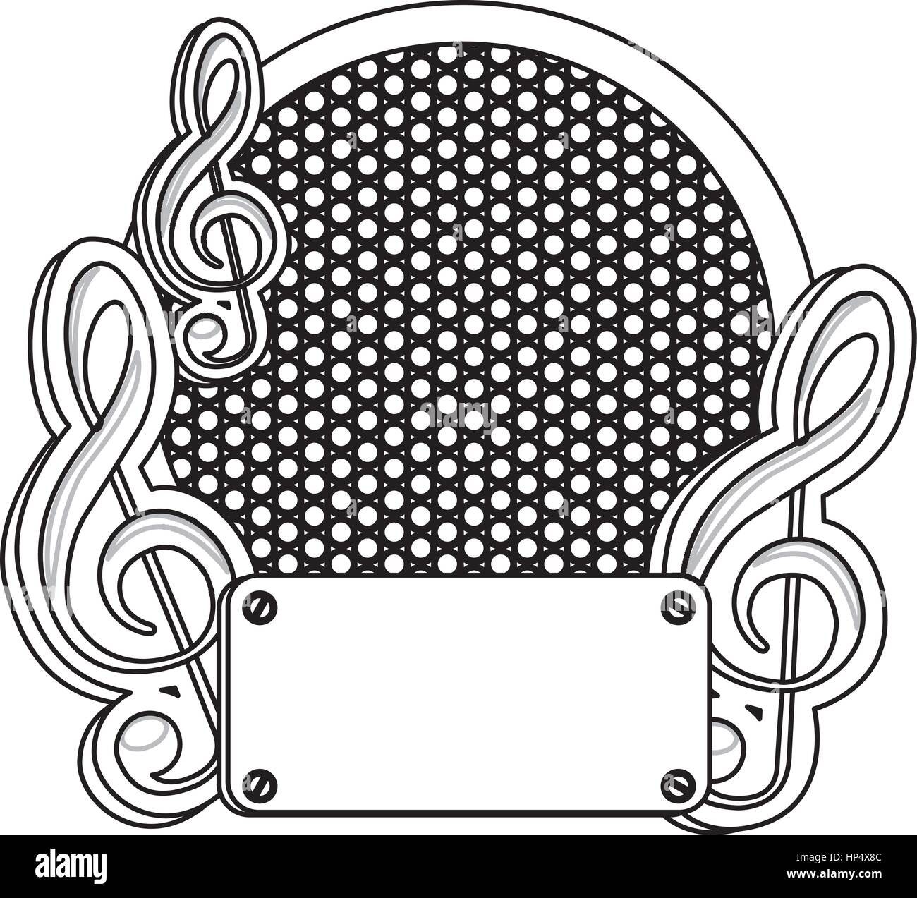 Emblem music plaque icon hi-res stock photography and images - Alamy