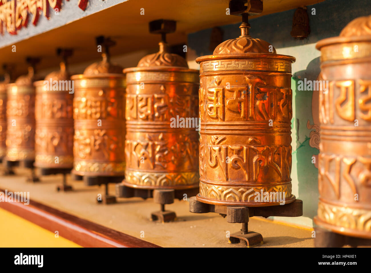 Copper prayer wheels kathmandu tibetan buddhist prayer wheels hi-res ...