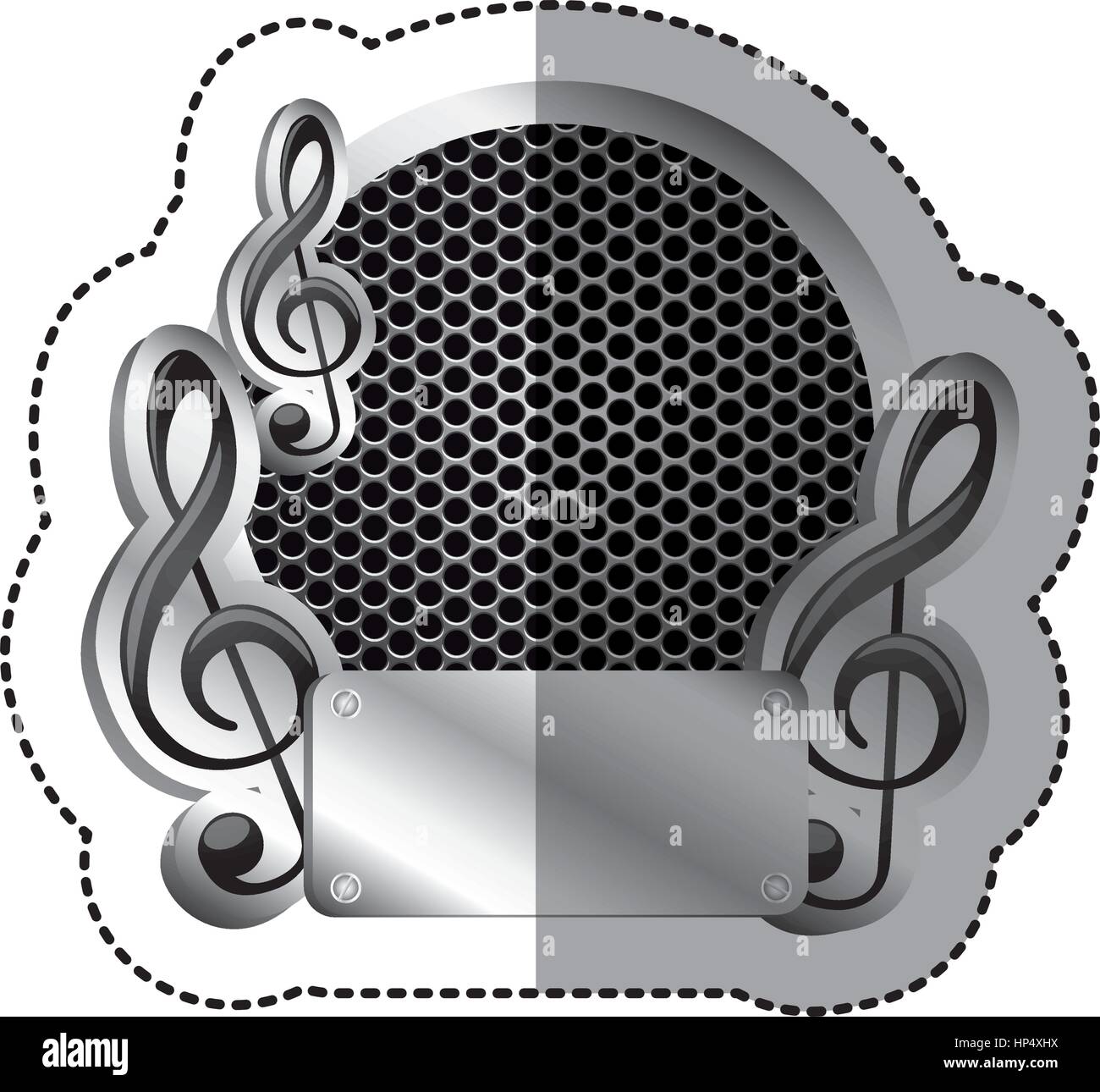 Emblem music plaque icon hi-res stock photography and images - Alamy