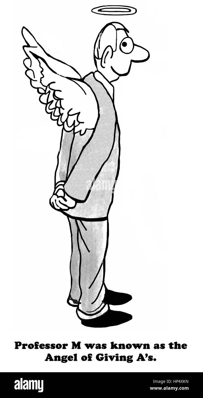 Education cartoon about a professor who gives A grades so students ...