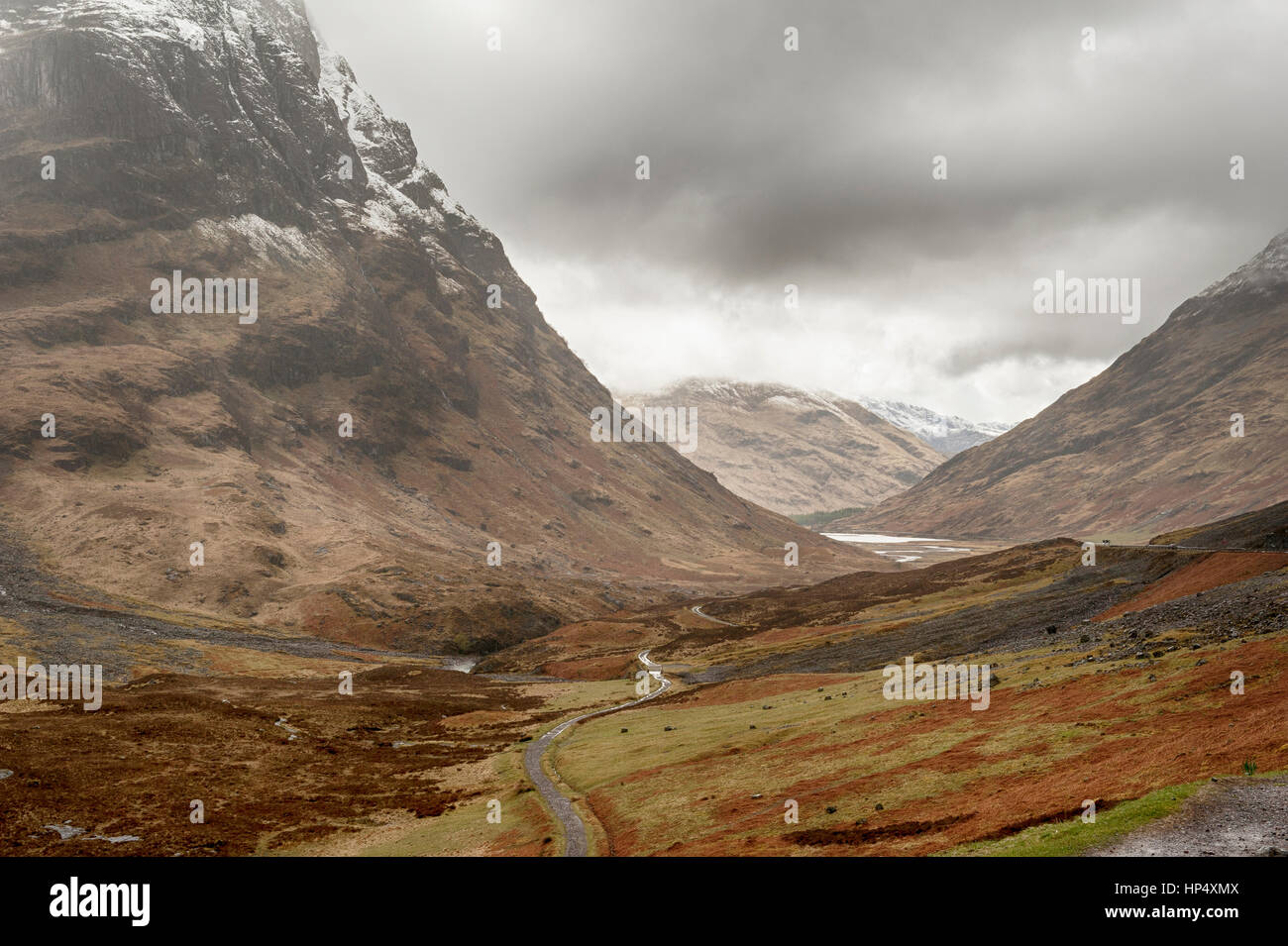 The mountains of Glencoe with snow on the peaks Stock Photo - Alamy