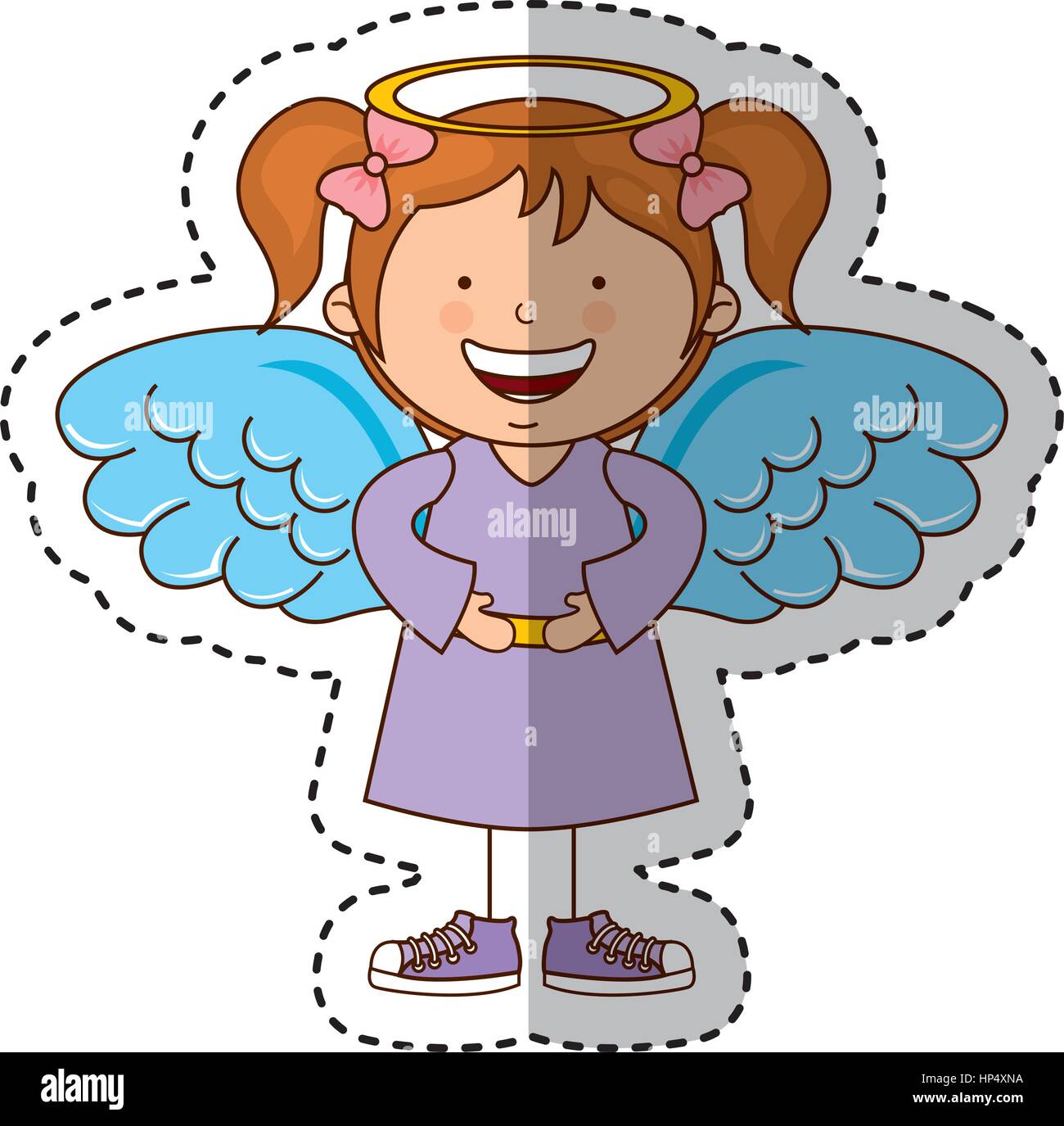 little girl angel character vector illustration design Stock Vector ...