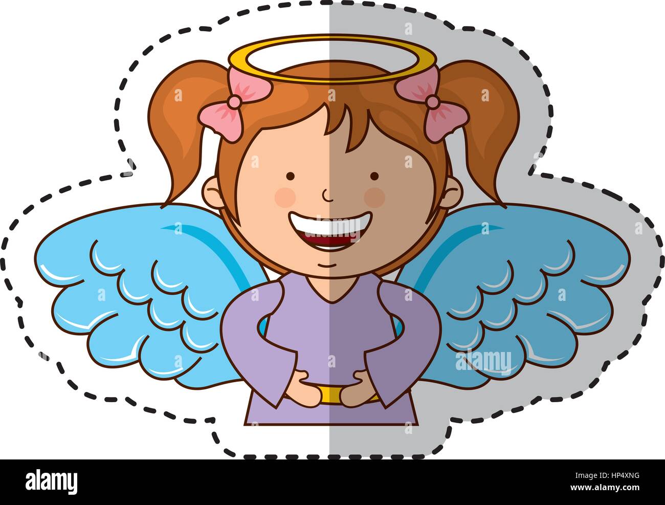 little girl angel character vector illustration design Stock Vector ...