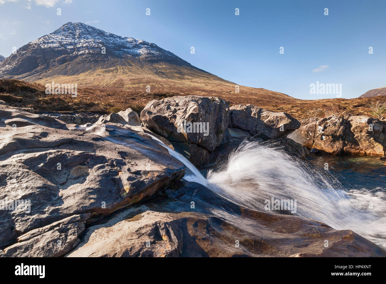 The beautiful waterfalls of the Fairy Pools on the Isle of Skye in ...