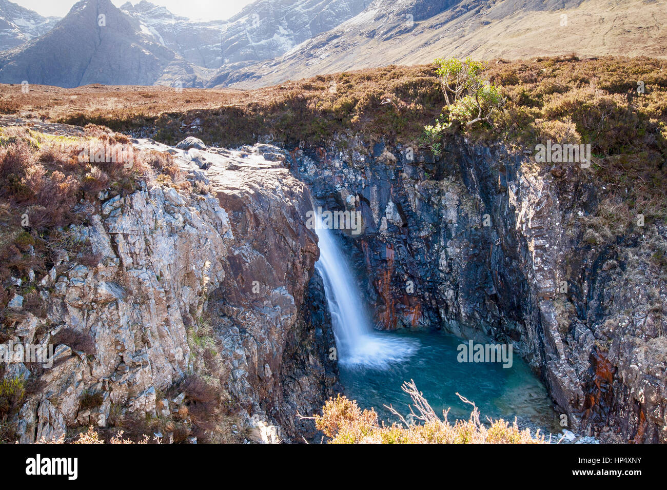 The beautiful waterfalls of the Fairy Pools on the Isle of Skye in ...