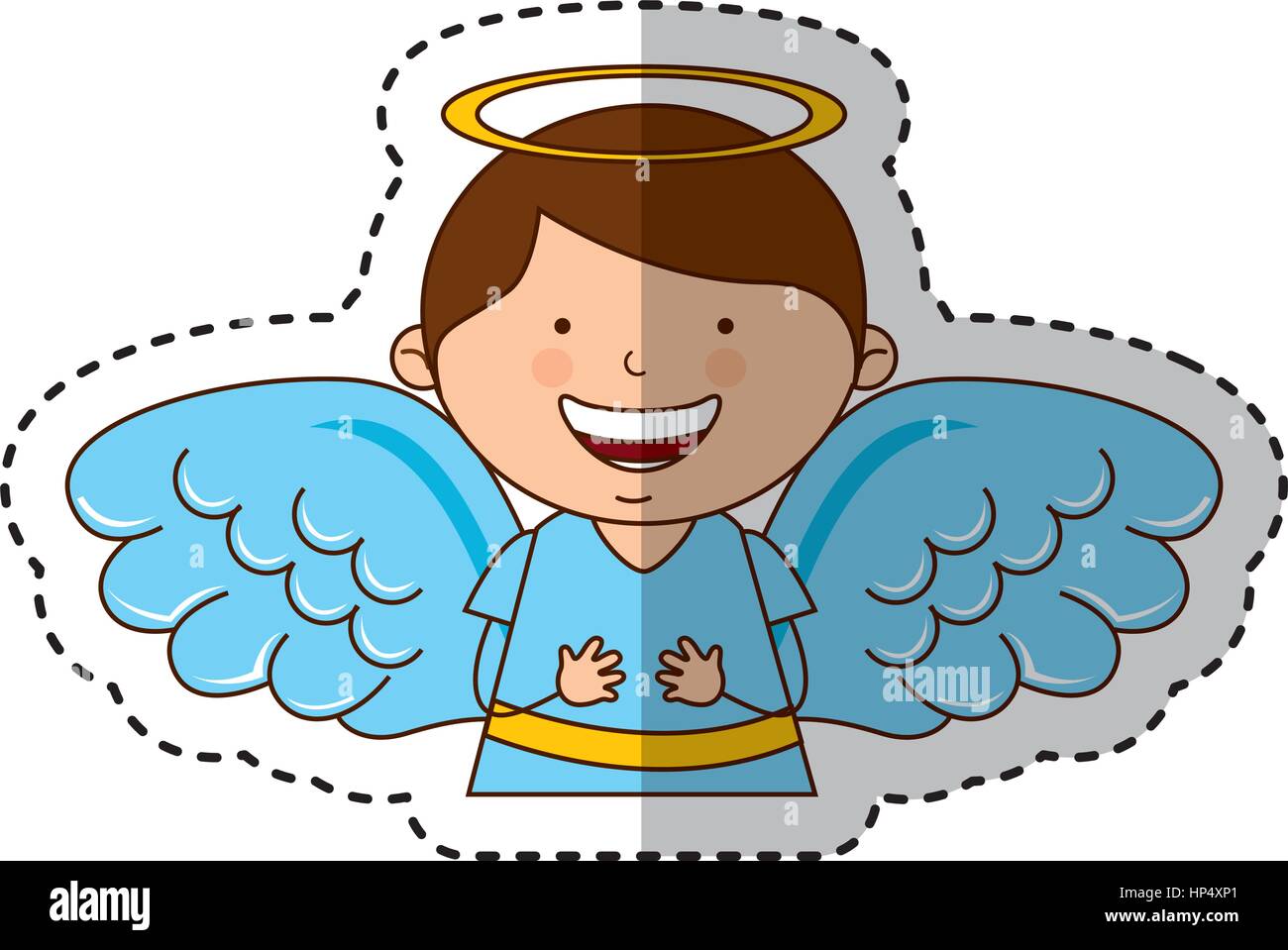 little boy angel character vector illustration design Stock Vector ...