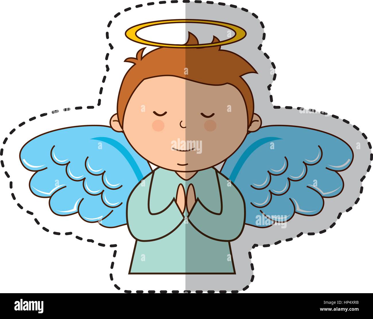 little boy angel character vector illustration design Stock Vector ...