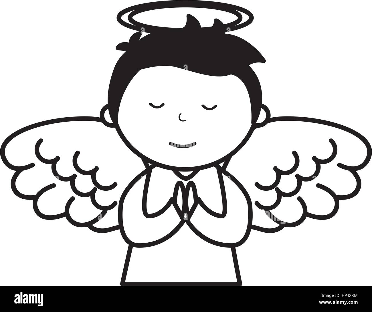 little boy angel character vector illustration design Stock Vector ...