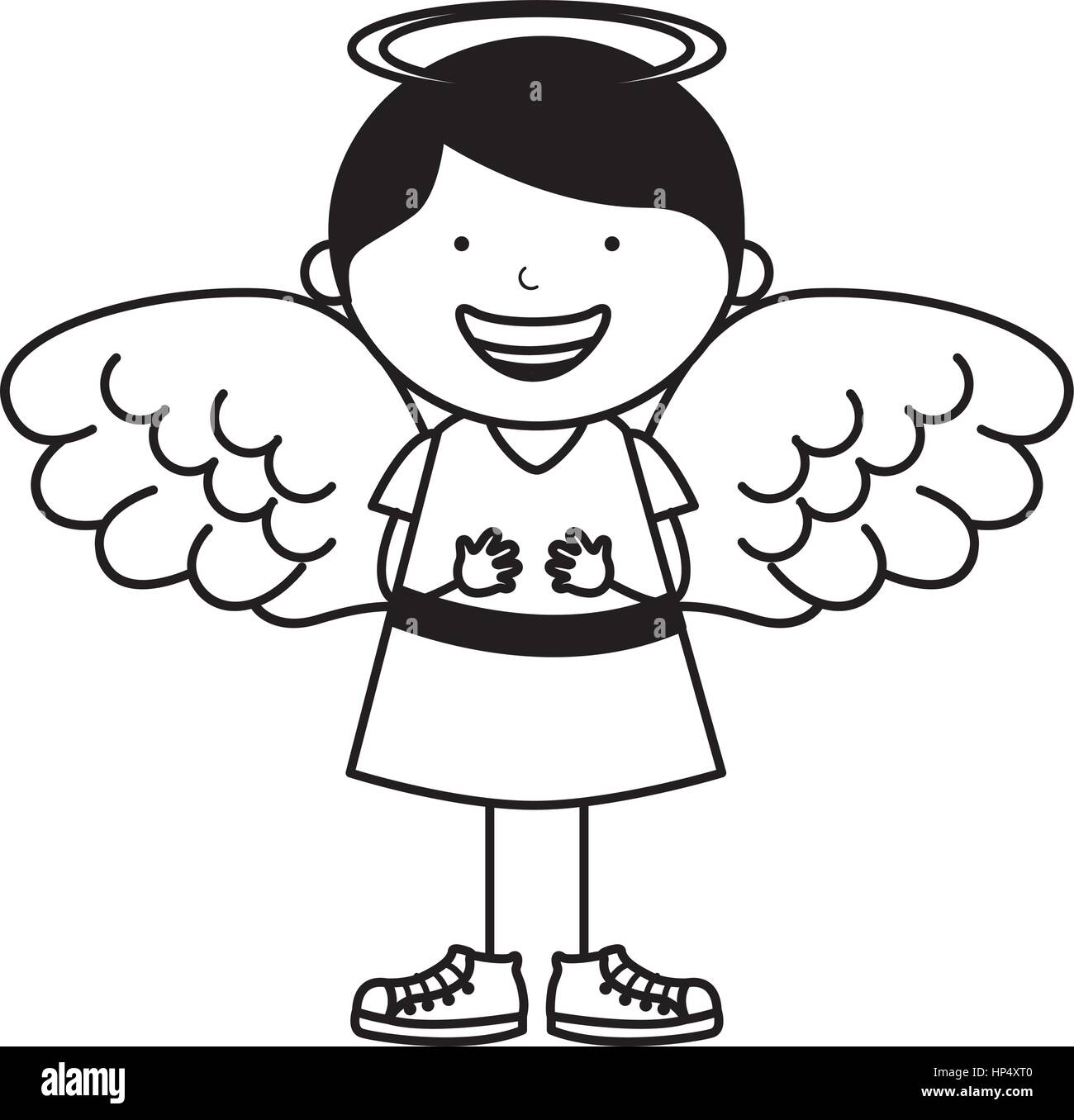 Baby Angel Clipart Black And White