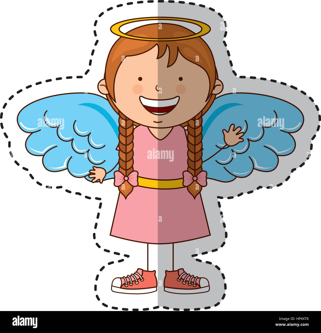 little girl angel character vector illustration design Stock Vector ...
