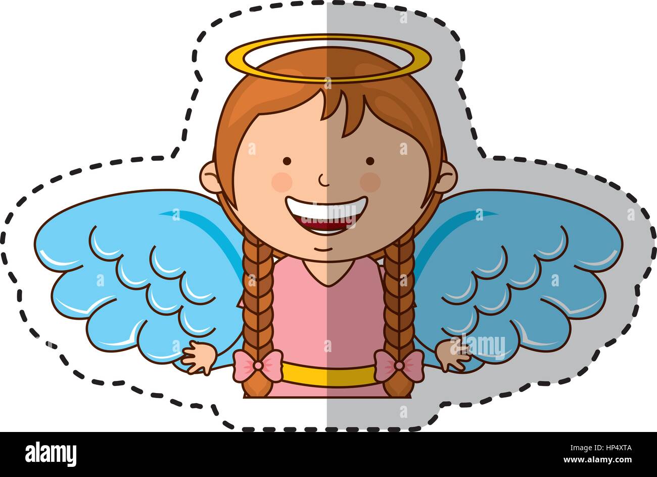 little girl angel character vector illustration design Stock Vector ...