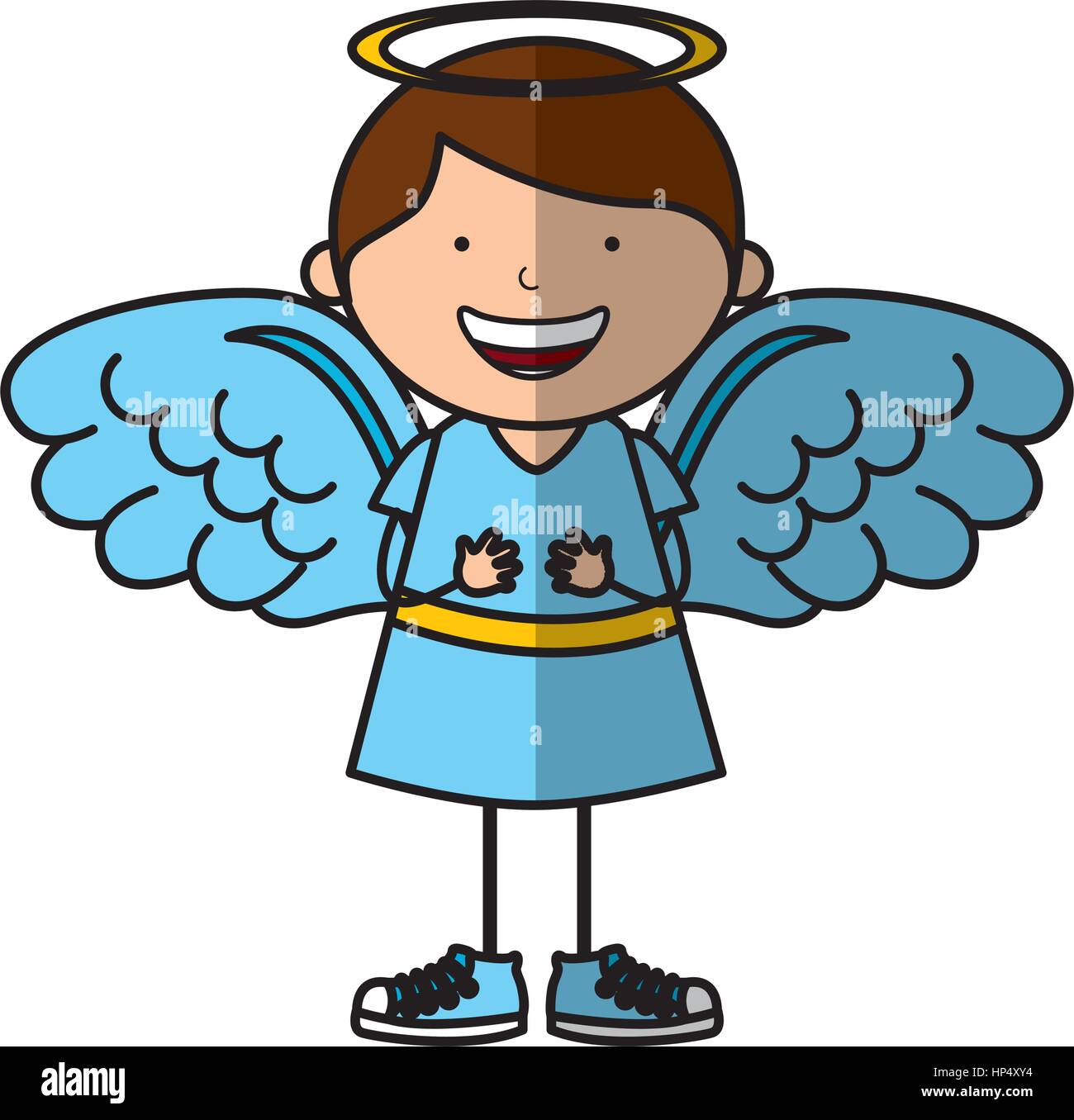 little boy angel character vector illustration design Stock Vector ...