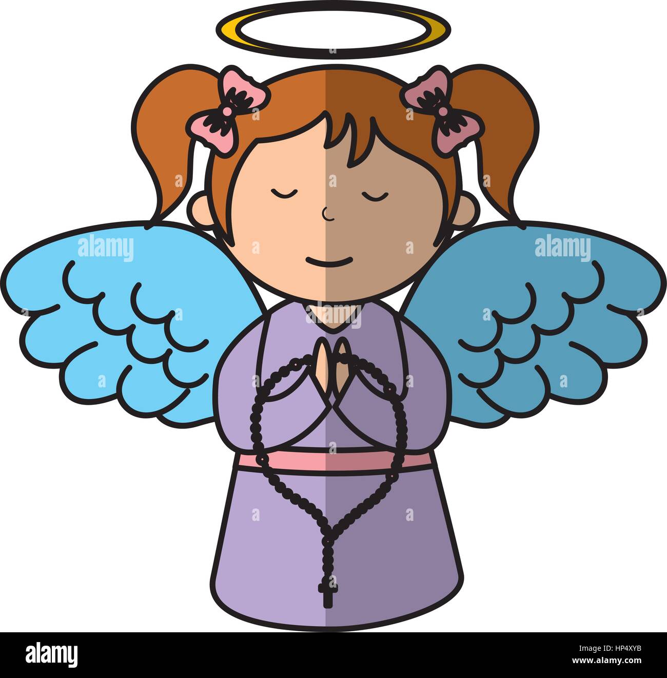 little girl angel character vector illustration design Stock Vector ...