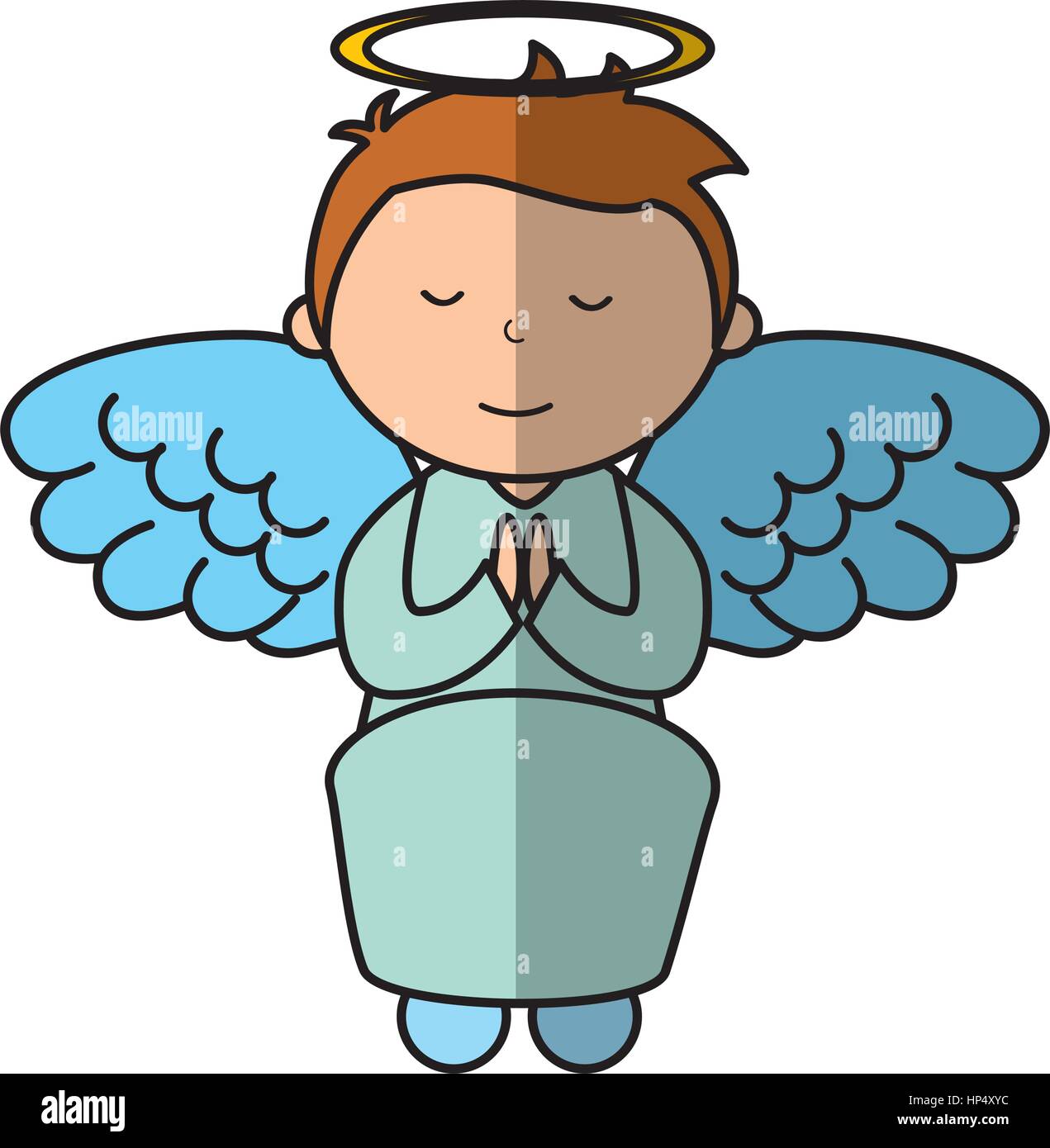 little boy angel character vector illustration design Stock Vector ...