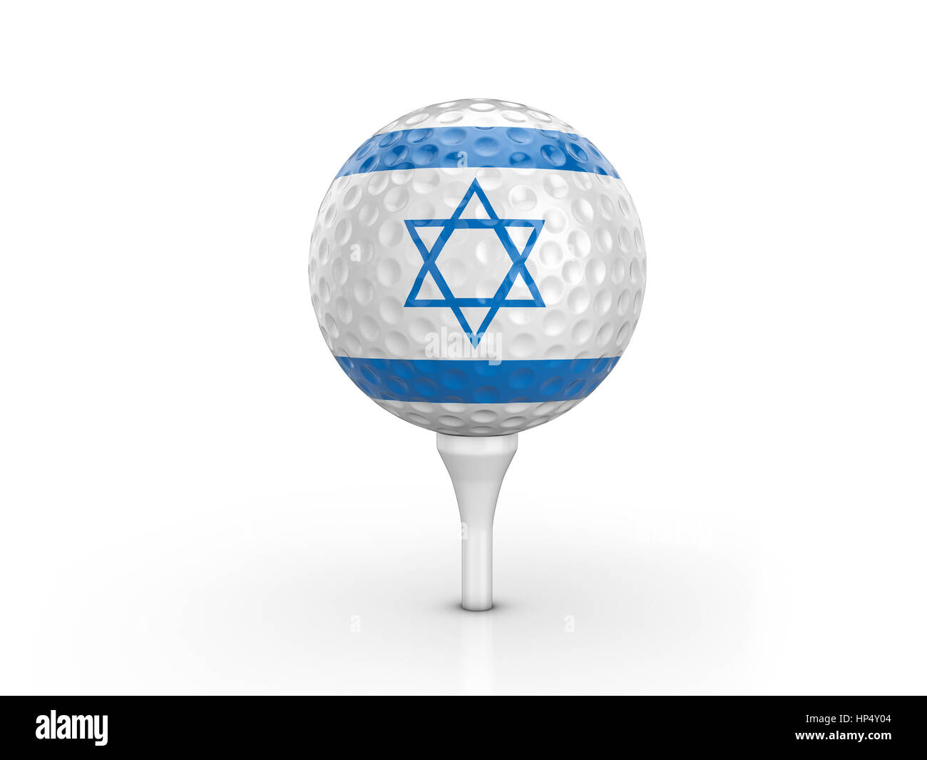 Golf ball Israel flag on a white background. 3D illustration Stock ...