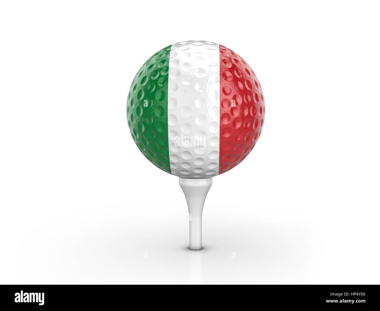 Golf ball Italy flag on a white background. 3D illustration Stock Photo ...