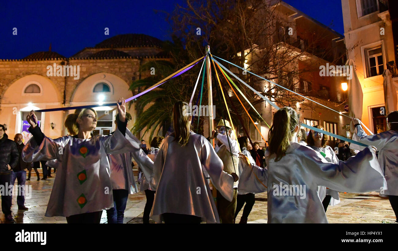 Nafplio, Greece 18 th February 2017.Traditional events Carnival in ...