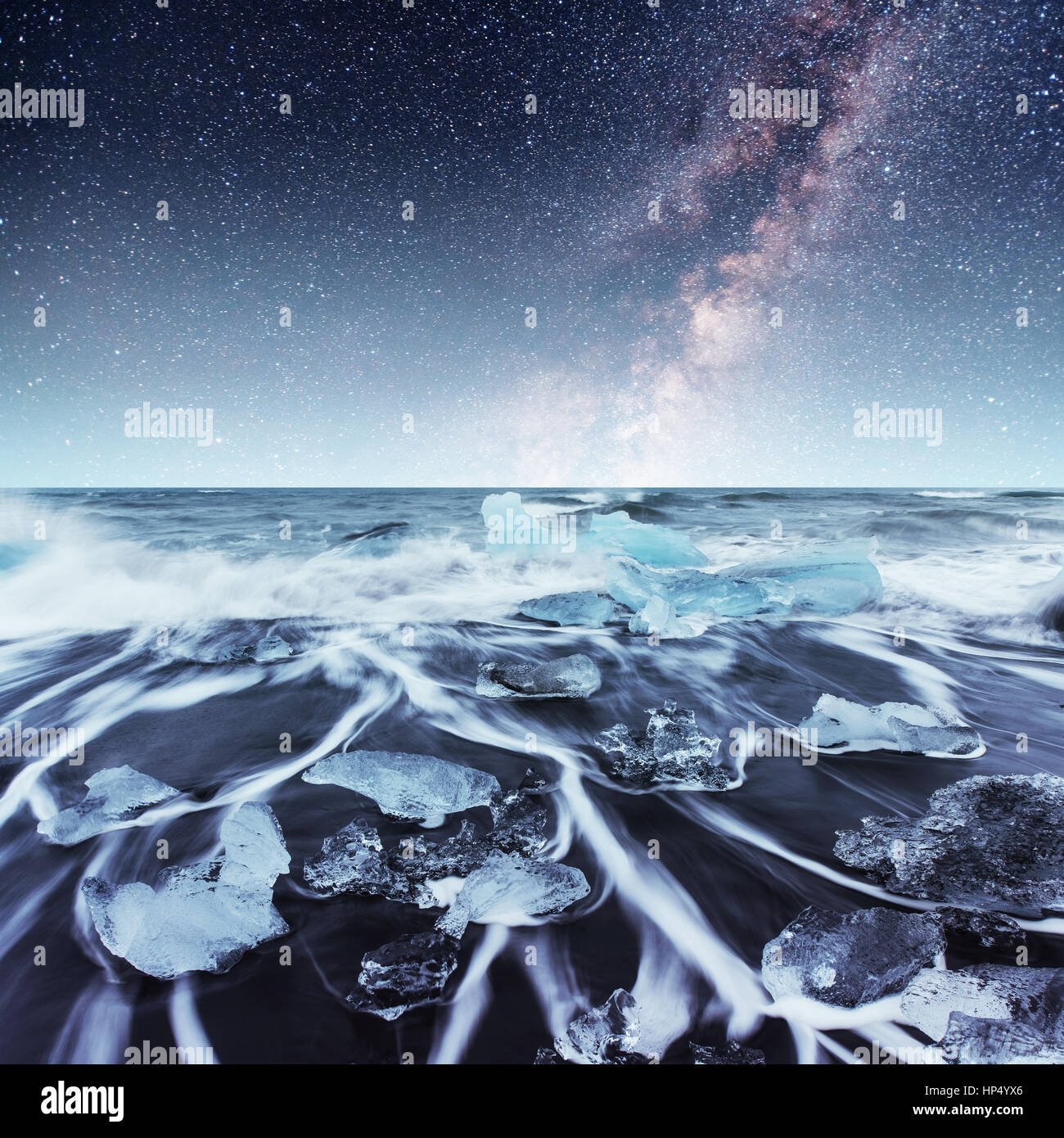 Icebergs floating in Jokulsarlon glacial lake. South Iceland Stock ...