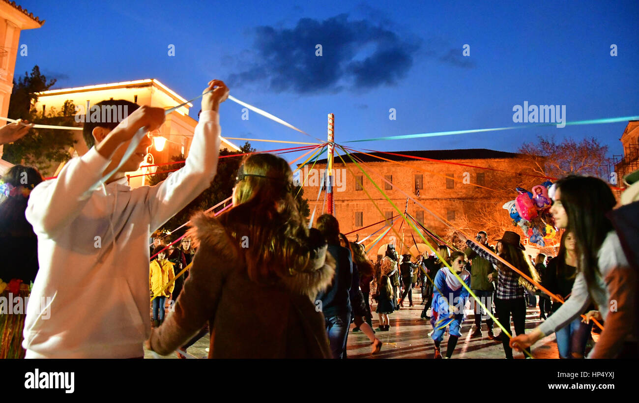 Nafplio, Greece 18 th February 2017.Traditional events Carnival in ...