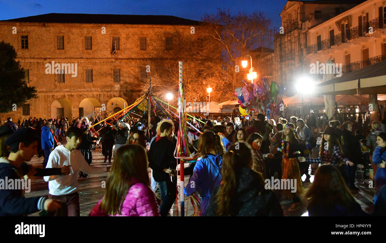 Nafplio, Greece 18 th February 2017.Traditional events Carnival in ...
