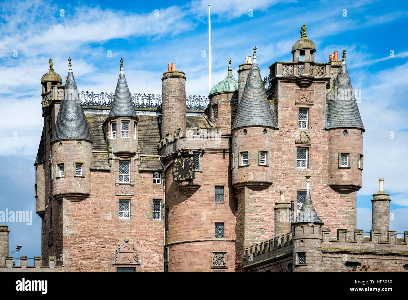 Glamis Castle architectural details, Scotland. Glamis Castle is ...