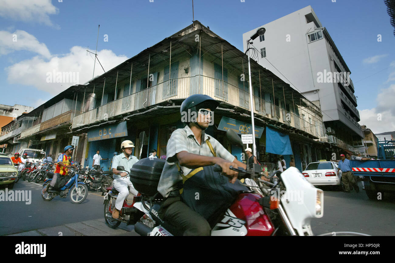 Port Louis, street scene, street market, central market, Mauritius ...