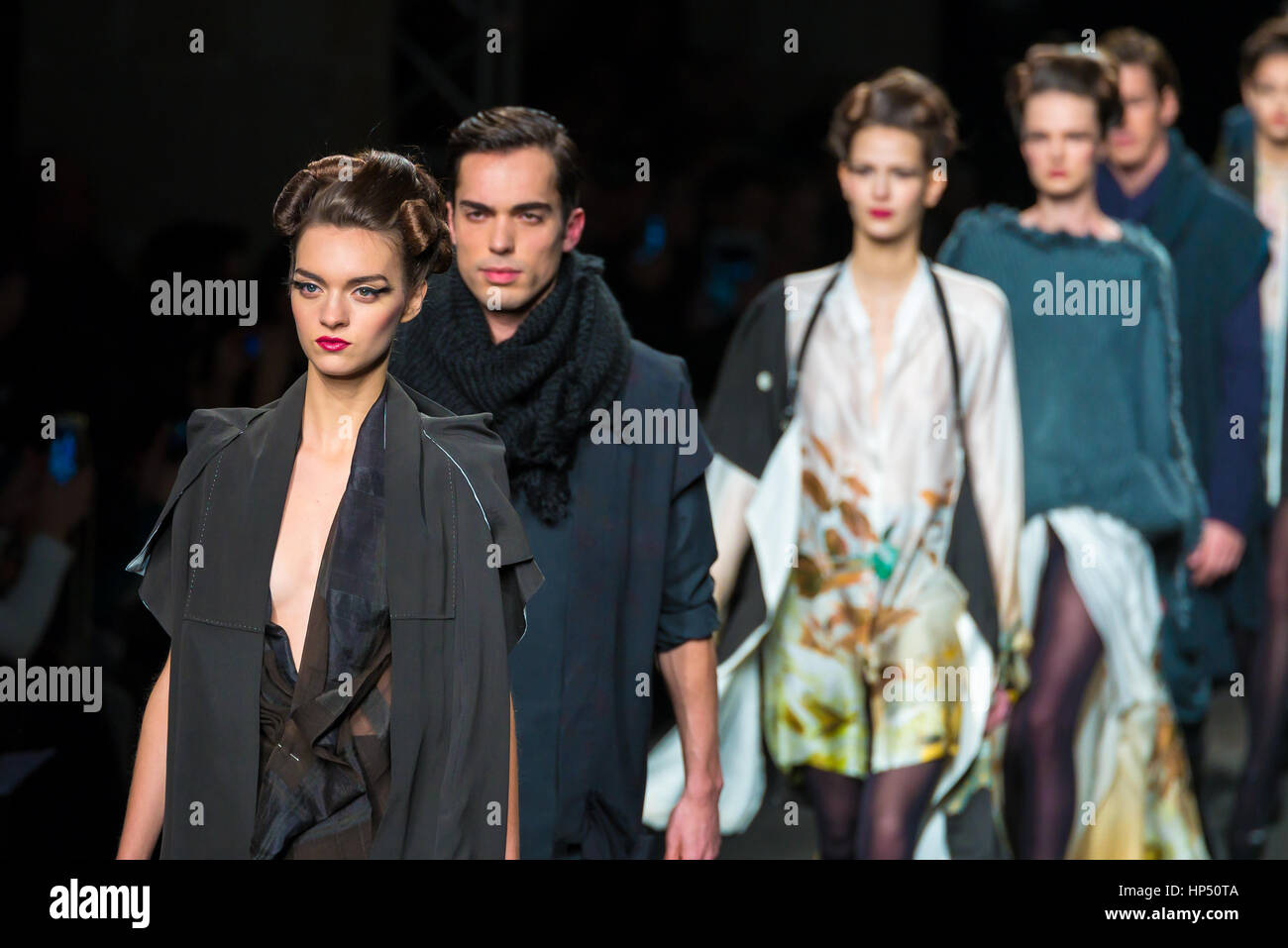 BARCELONA - FEB 2: A model walks the runway for the Celia Vela ...