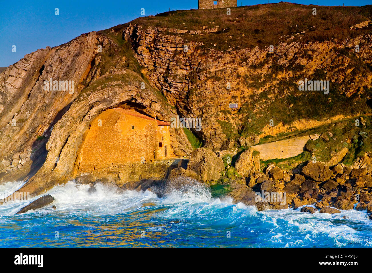 Shrine and cliffs Stock Photo - Alamy