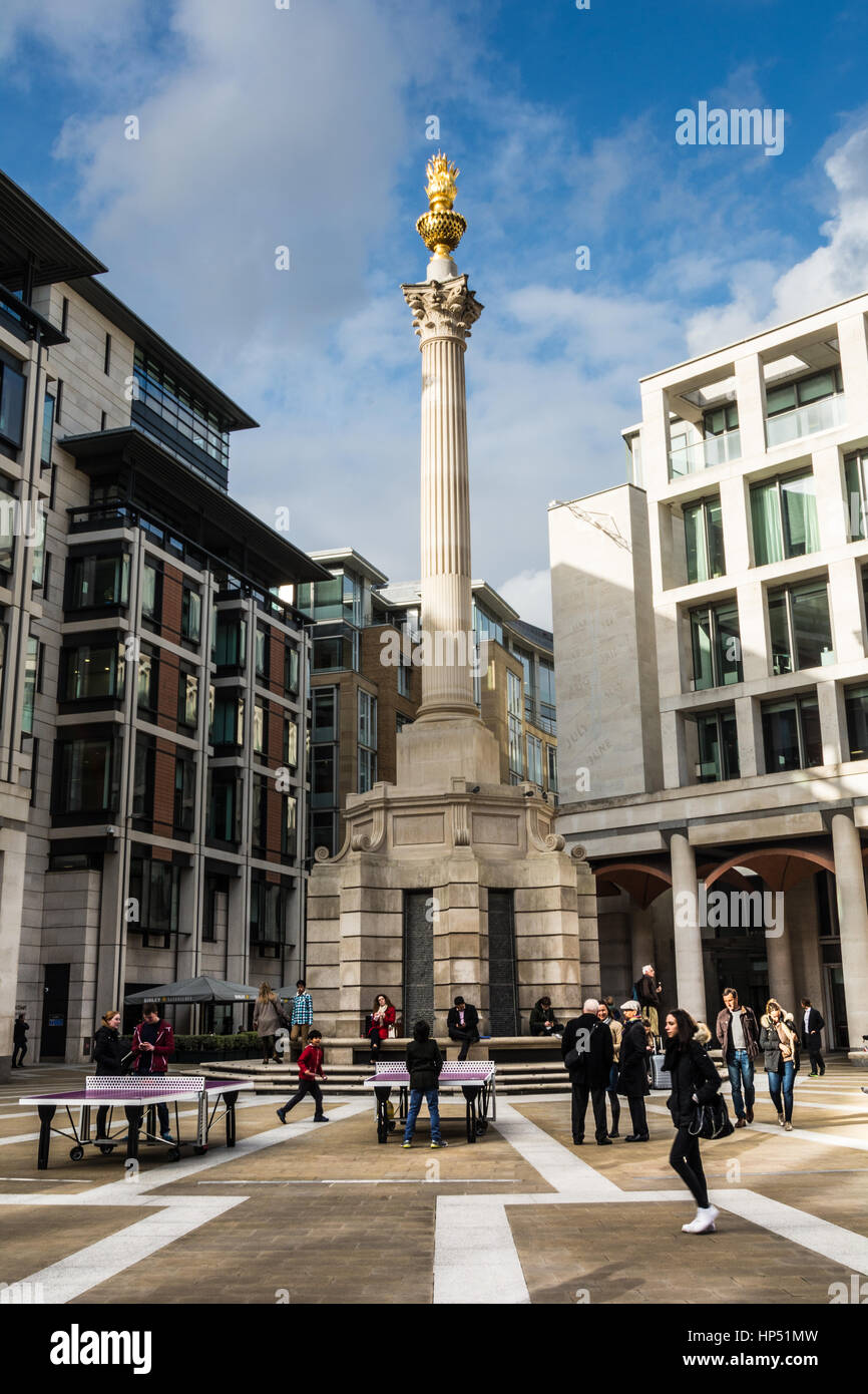 The Paternoster Square column, London EC1A Stock Photo - Alamy