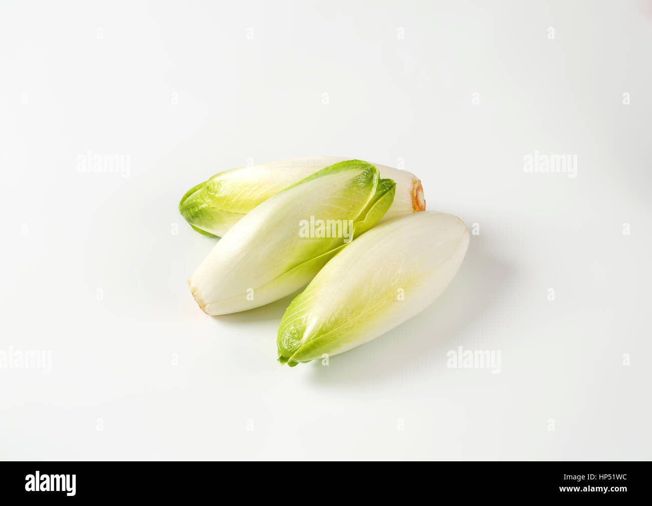 heads of fresh belgian endive on white background Stock Photo - Alamy