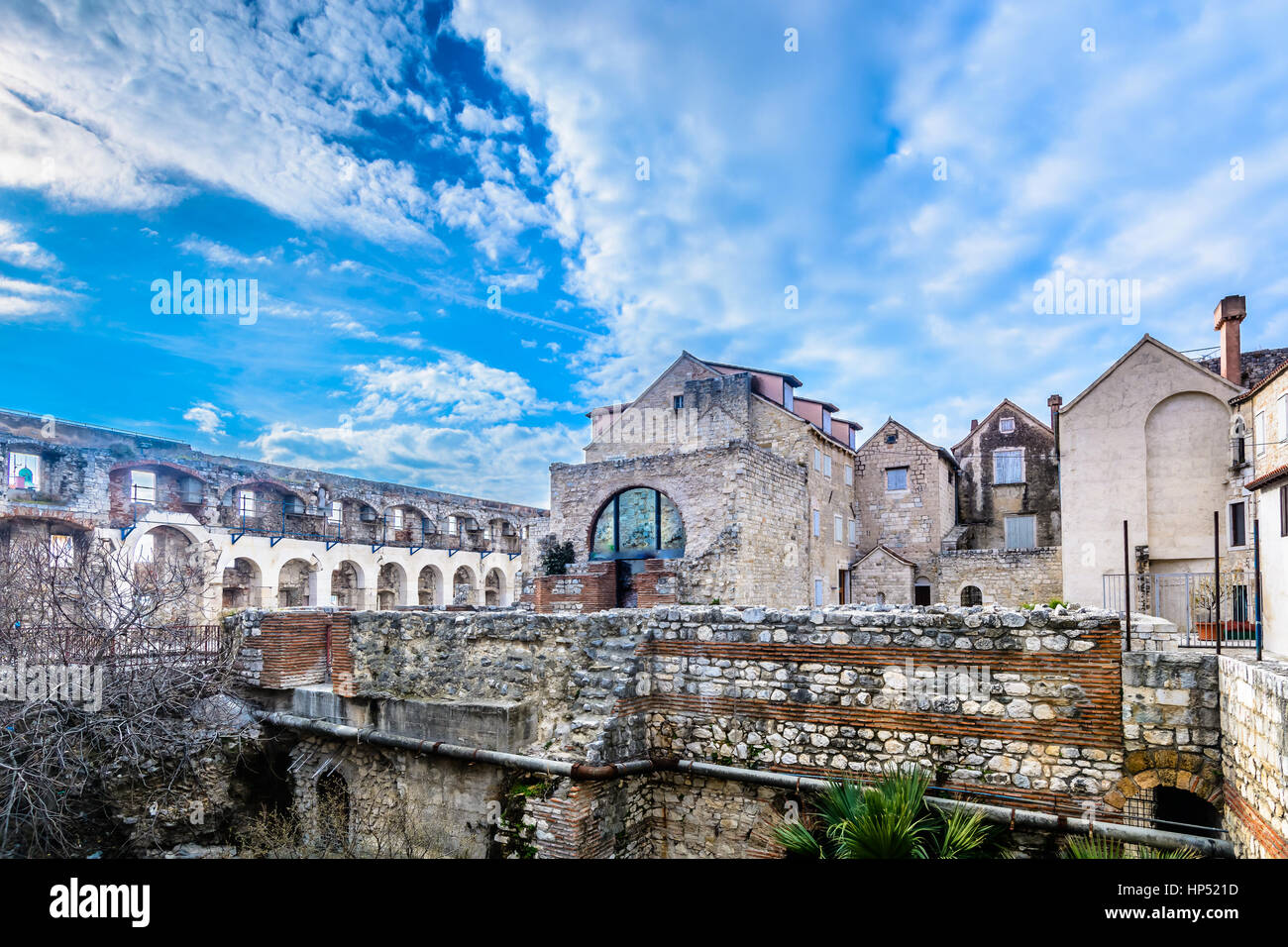 Ancient stone landmarks in town Split, croatian travel places Stock ...