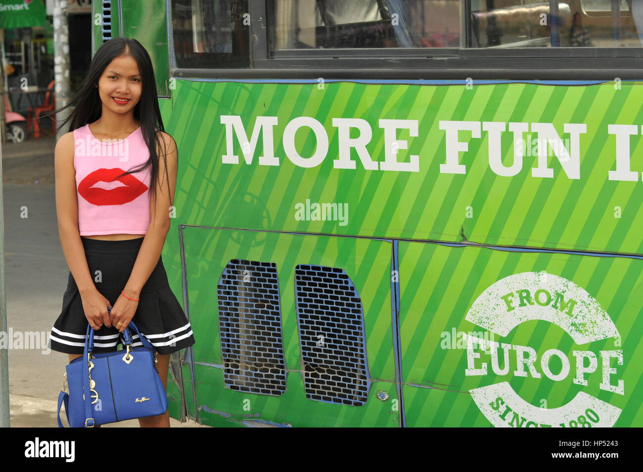 "Cambodian girls are more fun" (just read the sign), Phnom Penh, Cambodia, credit: Kraig Lieb ...